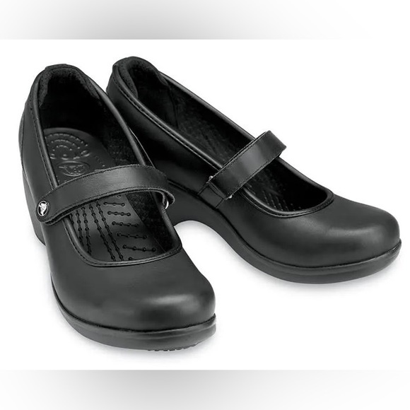 CROCS | Shoes | Crocs Ginger Mary Jane High Wedge Heel Shoes Black ...